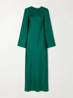 RÓHE Silk-satin Maxi Dress - Green