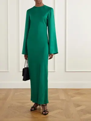 RÓHE Silk-satin Maxi Dress - Green