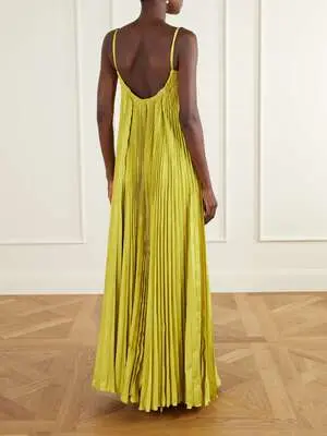 ANDRES OTALORA Para Ella Plissé Jersey Maxi Dress