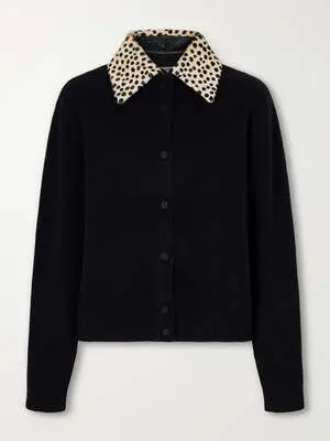 RÓHE Calf Hair-trimmed Wool-blend Cardigan