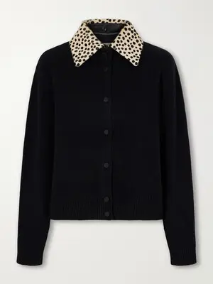 RÓHE Calf Hair-trimmed Wool-blend Cardigan