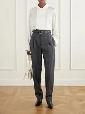 RÓHE Double-breasted Silk-satin Blouse - Neutrals
