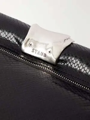 Staud Snake-effect Leather Clutch