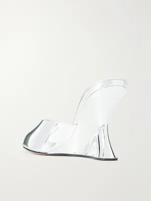 AQUAZZURA Bisous 95 Metallic Leather Wedge Sandals