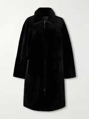 JOSEPH Caspian Shearling Coat - Black