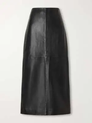 RÓHE Paneled Leather Midi Skirt