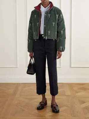 Thom Browne Virgin Wool-twill Straight-leg Cropped Pants