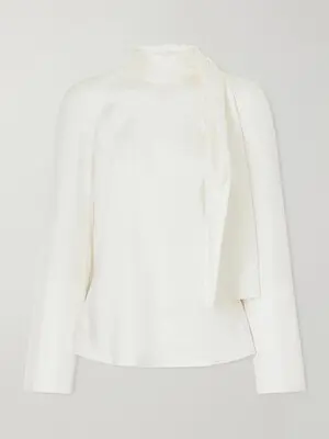RÓHE Tie-detailed Silk-satin Blouse