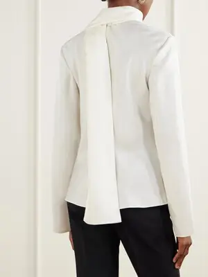 RÓHE Tie-detailed Silk-satin Blouse