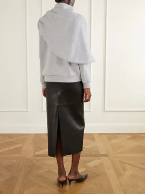 Magda Butrym Cape-effect Draped Cotton-blend Jersey Sweatshirt - Gray