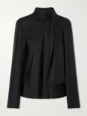 RÓHE Tie-detailed Silk-satin Blouse