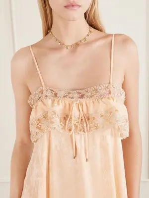 Chloé Lace-trimmed Silk-jacquard Maxi Dress