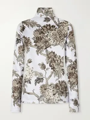 Acne Studios Edenise Printed Stretch-jersey Turtleneck Top