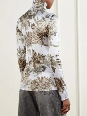 Acne Studios Edenise Printed Stretch-jersey Turtleneck Top
