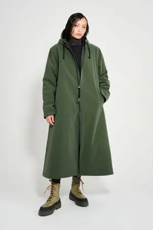 Stutterheim Mosebacke Long Matte Winter Coat - Green