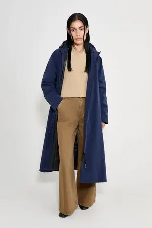 Stutterheim Mosebacke Long Matte Winter Coat - Navy