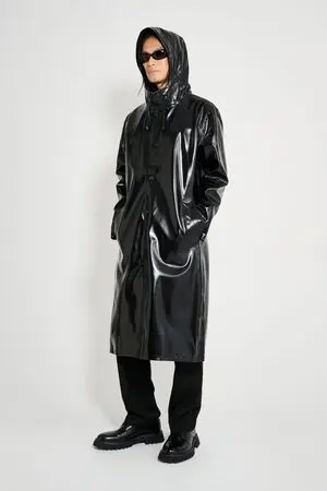 Stutterheim Stockholm Long Opal Raincoat - Black