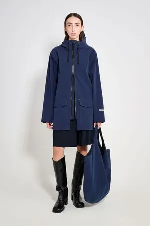 Stutterheim Stockholm Patch Raincoat - Navy
