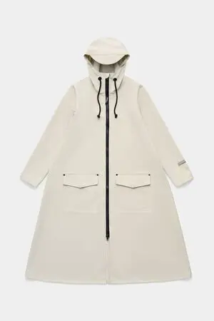 Stutterheim Mosebacke Long Patch Raincoat - Pelican