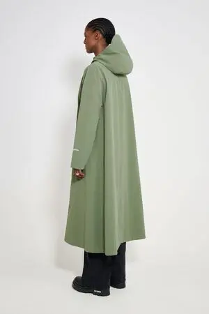 Stutterheim Mosebacke Long Patch Raincoat - Dry Green