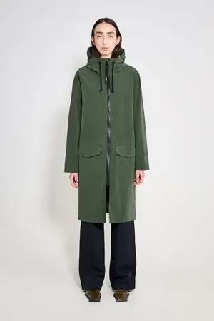 Stutterheim Stockholm Long Patch Raincoat - Green