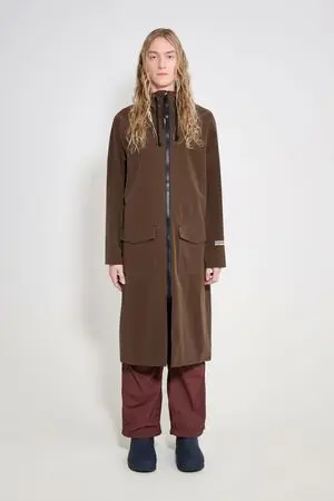 Stutterheim Stockholm Long Patch Raincoat - Dark Brown