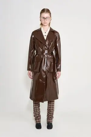 Stutterheim Kista Opal Trench Coat - Dark Brown