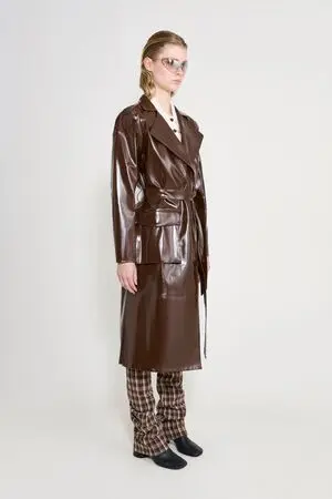 Stutterheim Kista Opal Trench Coat - Dark Brown