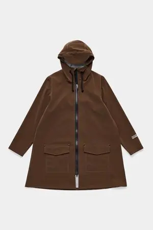 Stutterheim Mosebacke Patch Raincoat - Dark Brown