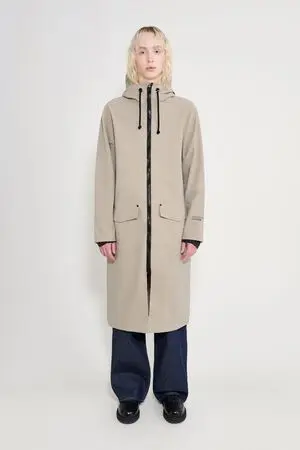Stutterheim Stockholm Long Patch Raincoat - Potato