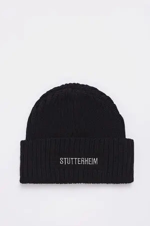 Stutterheim Logo Beanie - Black