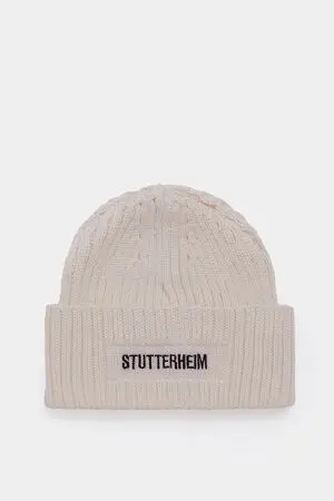 Stutterheim Logo Beanie - Light Sand