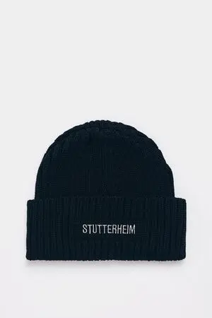 Stutterheim Logo Beanie - Navy
