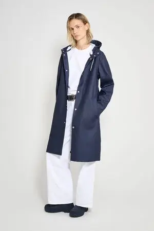 Stutterheim Stockholm Long Raincoat - Navy