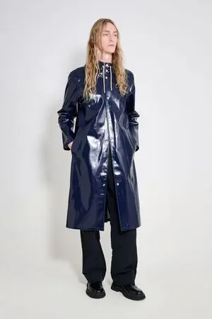 Stutterheim Stockholm Long Opal Raincoat - Navy
