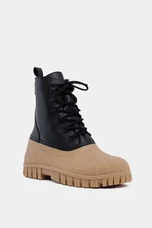 Stutterheim Patrol Boot Leather Black/fudge