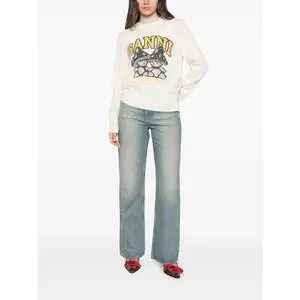 GANNI Neutrals Knitwear Jumpers - Cream