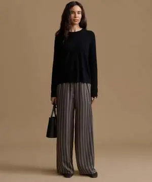 Jenni Kayne Flynn Cashmere Crewneck Top - Black