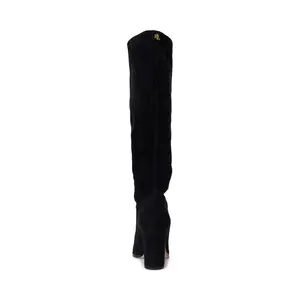Ralph Lauren Artizan Suede Tall Boot - Black