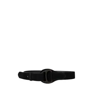 Ralph Lauren Suede Embellished D-ring Wide Belt