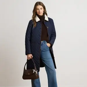 Ralph Lauren Faux-shearling-trim Quilted Jacket - Dark Navy