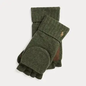 Ralph Lauren Merino-wool-blend Convertible Gloves - Olive