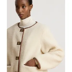 Ralph Lauren Faux-leather-trim Faux-fur Teddy Coat