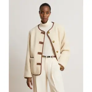 Ralph Lauren Faux-leather-trim Faux-fur Teddy Coat