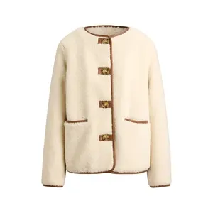 Ralph Lauren Faux-leather-trim Faux-fur Teddy Coat