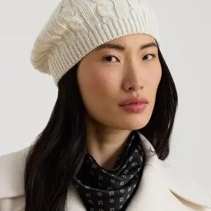 Ralph Lauren Cable-knit Beret - Cream