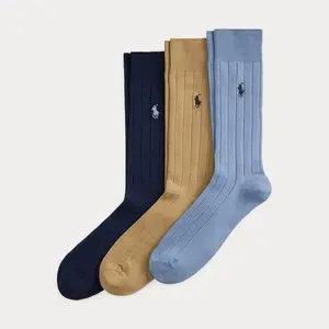 Ralph Lauren Ribbed Cotton-blend Trouser Sock 3-pack - Assorted