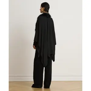 Ralph Lauren Faux-fur-trim Ruana