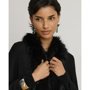 Ralph Lauren Faux-fur-trim Ruana