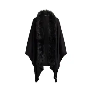 Ralph Lauren Faux-fur-trim Ruana